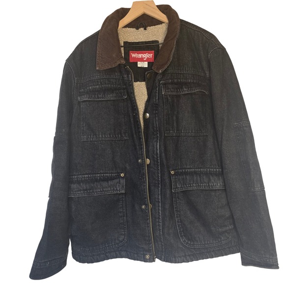 Wrangler | Jackets & Coats | Vintage Wrangler Mens Xl Black Denim ...